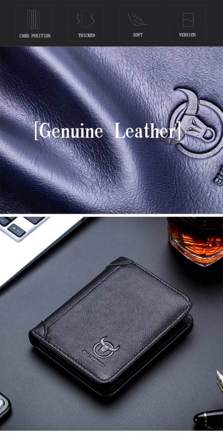 Bull Captain Mens Wallet Bifold Leather Wallet With 2 ID Windown – BULL ...