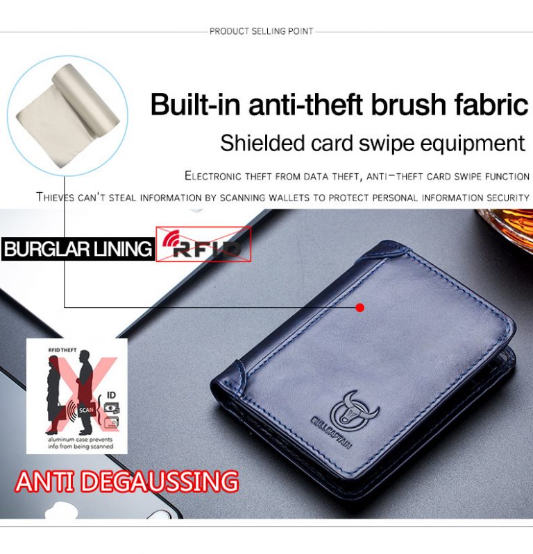 Bull Captain Mens Wallet Bifold Leather Wallet With 2 ID Windown – BULL ...
