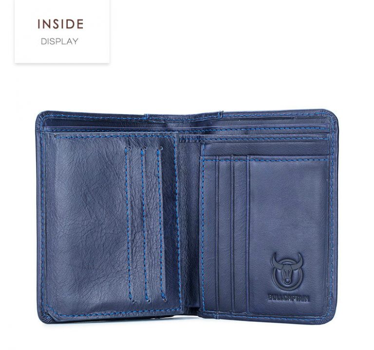 Bull Captain Mens Wallet Bifold Leather Wallet With 2 ID Windown – BULL ...